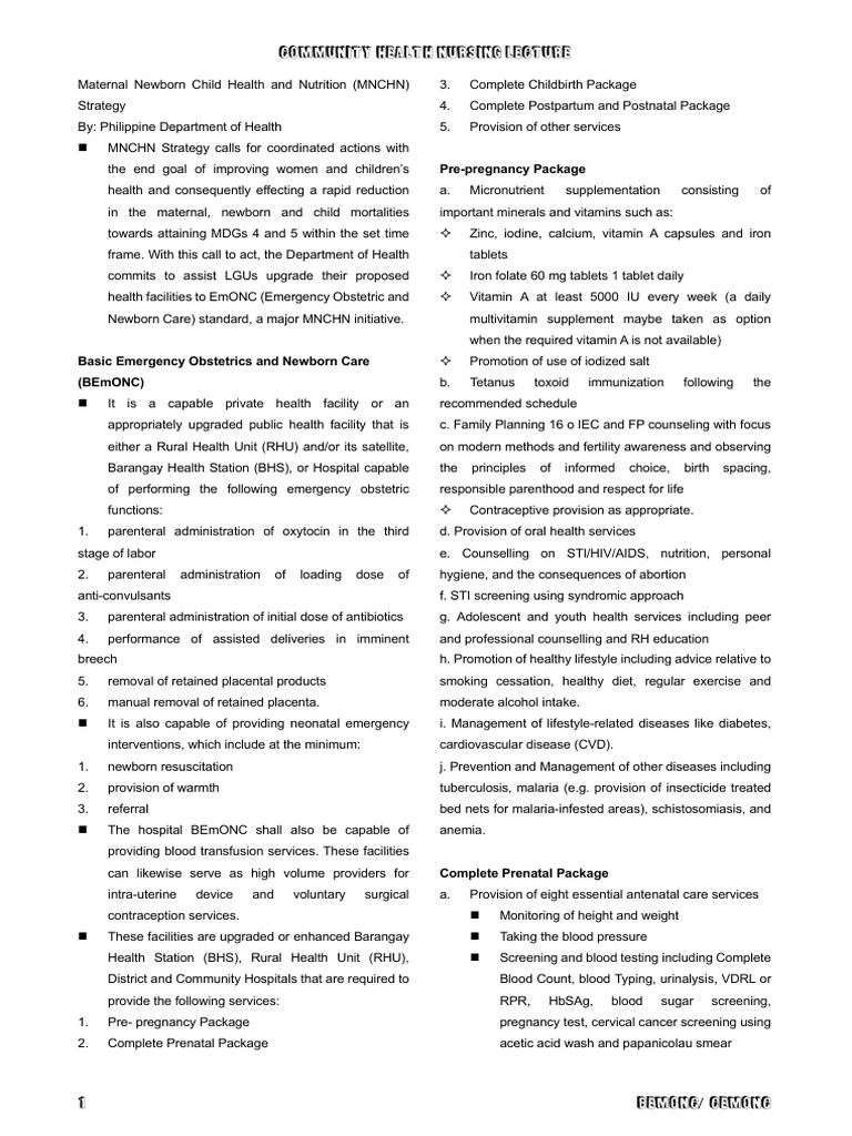 BEmONC - CEmONC | PDF