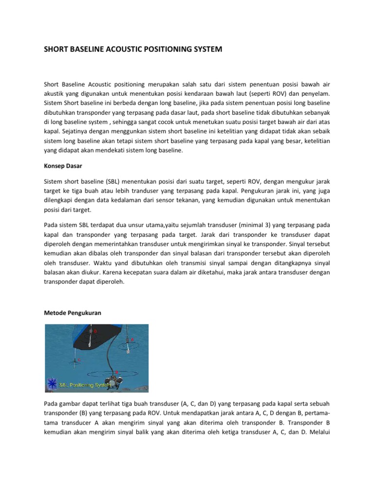 Short Baseline Acoustic Positioning | PDF