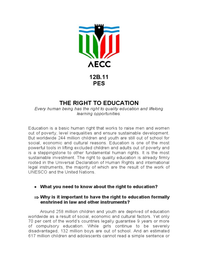 Right To Education | PDF | Human Rights | Justice