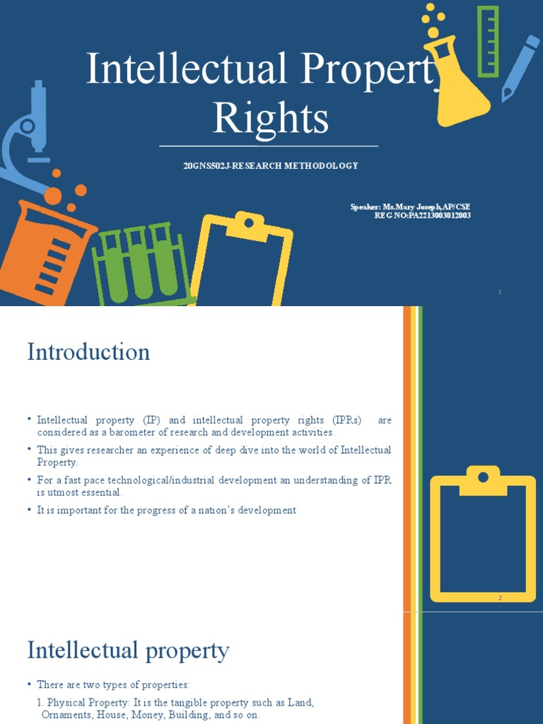 Intellectual Property Rights | PDF | Intellectual Property | World ...