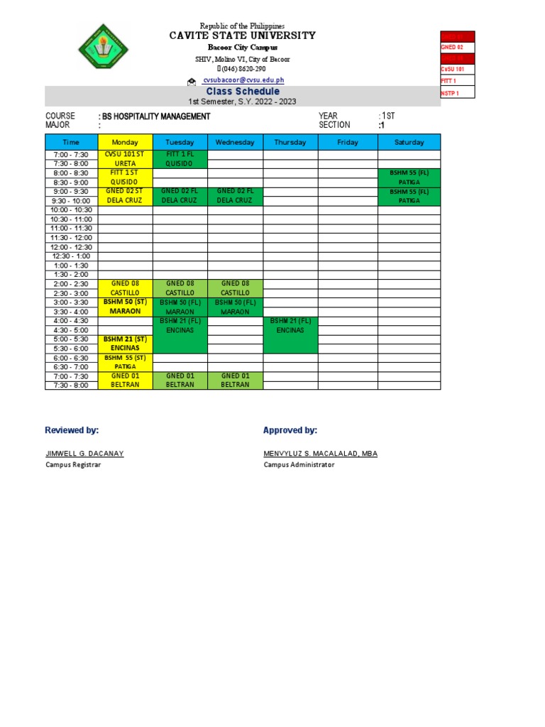 As of September 13-14-2022 HM Schedule 1st Sem 2022 2023 DTE DONE DAS ...
