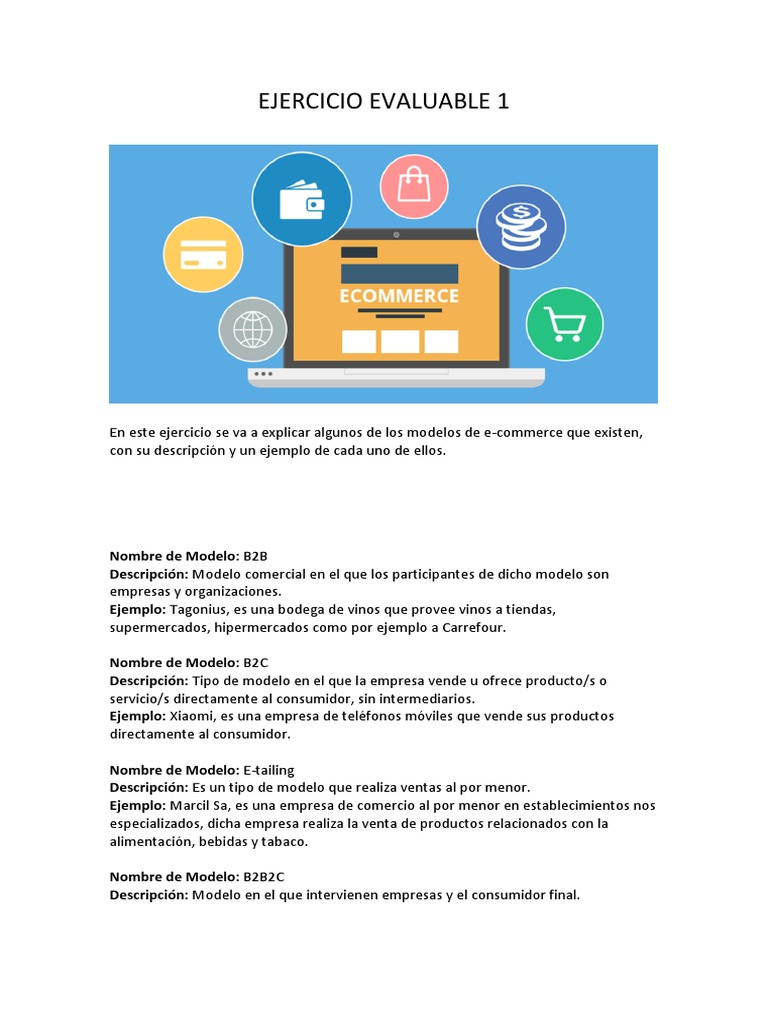 Ejercicio Evaluable 1 | PDF | Al por menor | Comercio electrónico