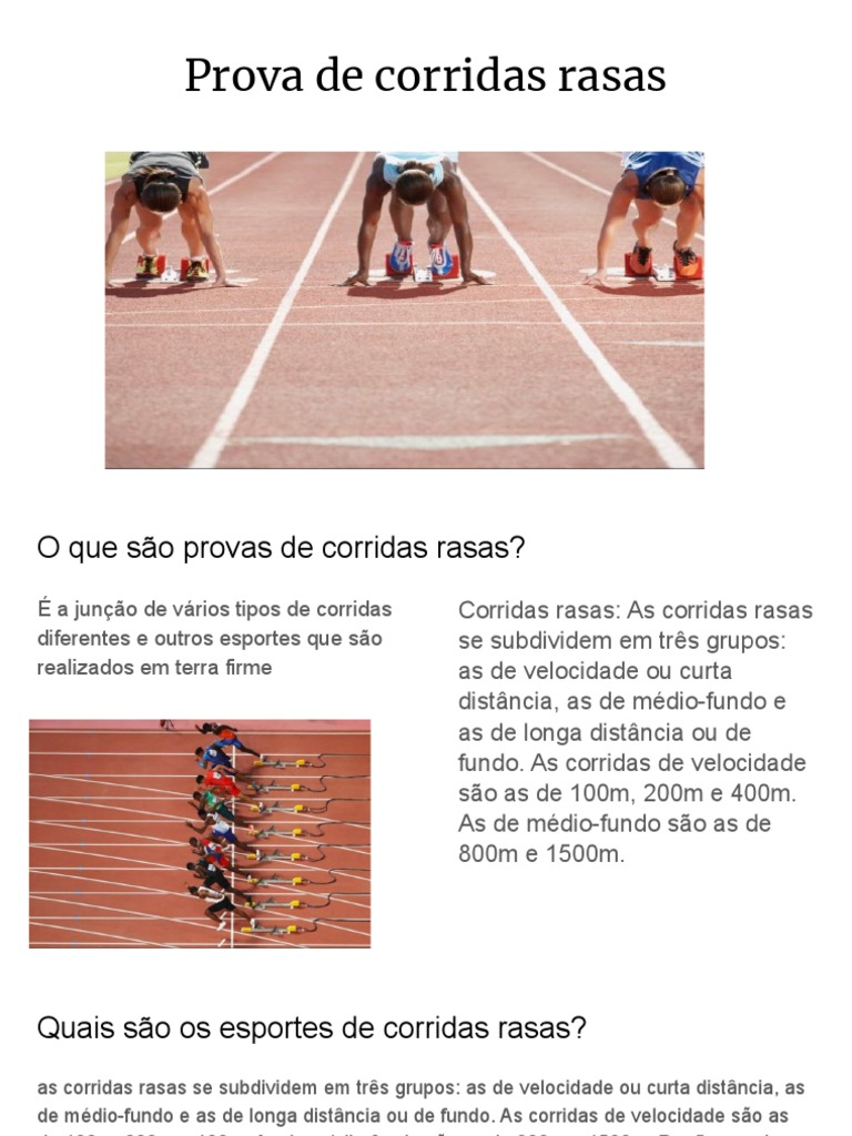 Provas de Corridas Rasas | PDF