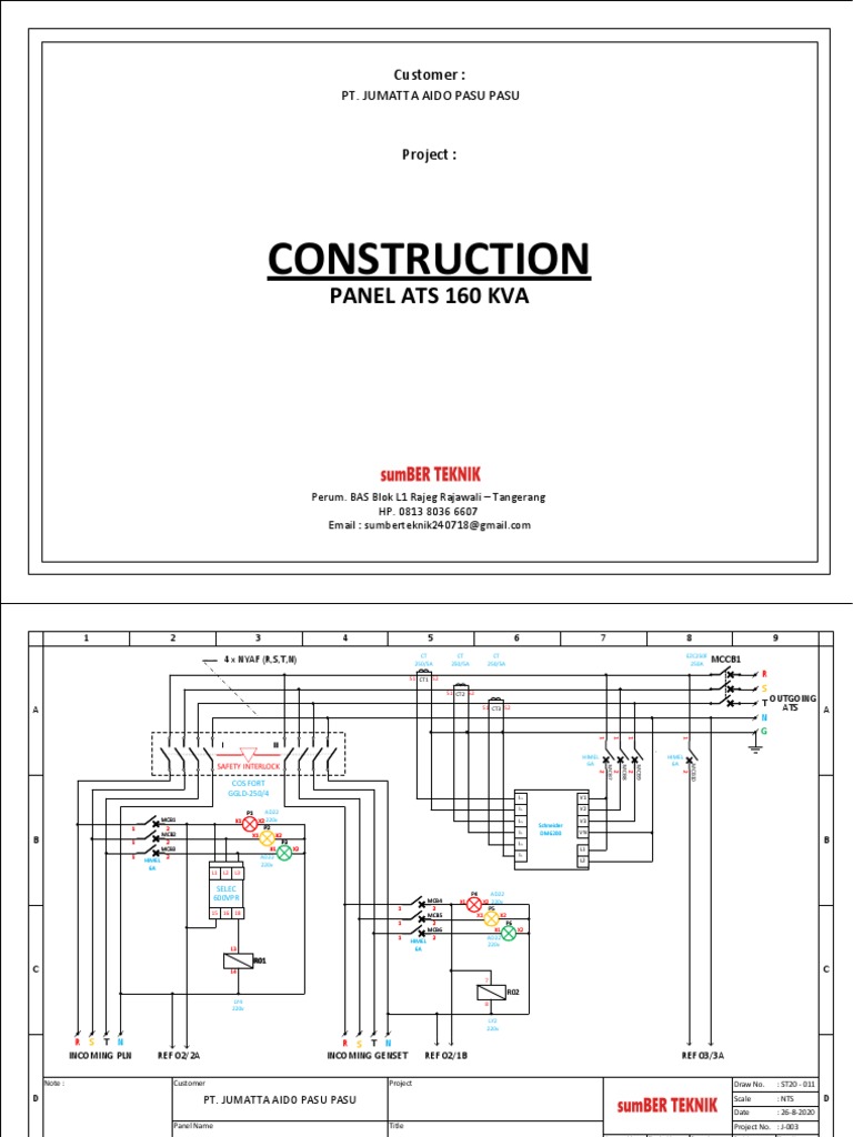 Wiring diagram ATS 160kva-COS Fort | PDF | Quantity | Battery (Electricity)