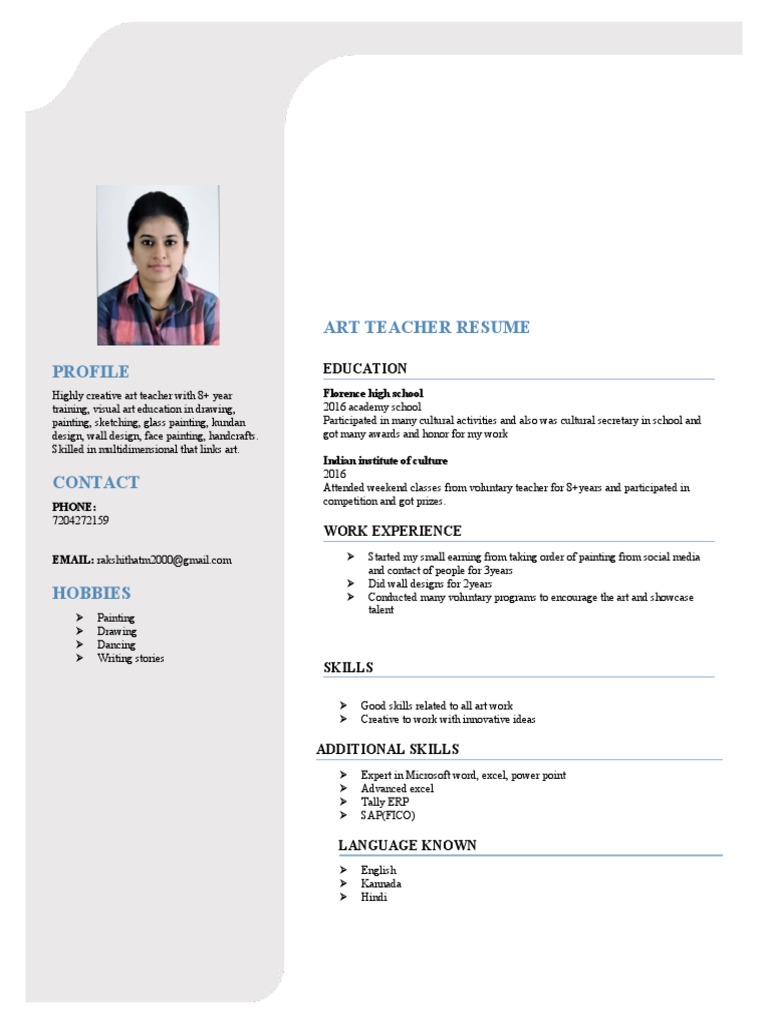 Art Teacher Resume | PDF