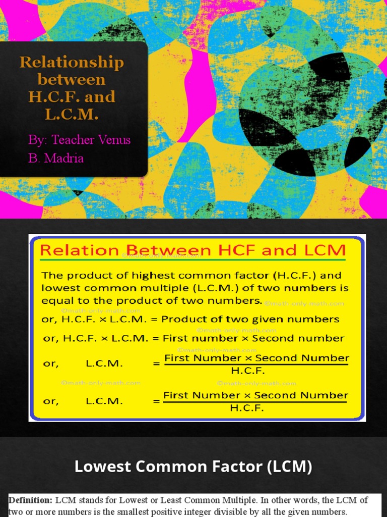 Relationship Between LCM and HCF | PDF | Algebra | Discrete Mathematics