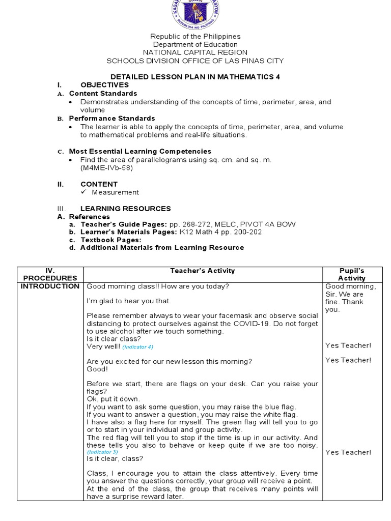 Math-4 Parallelogram DETAILED-LP | PDF | Area | Rectangle
