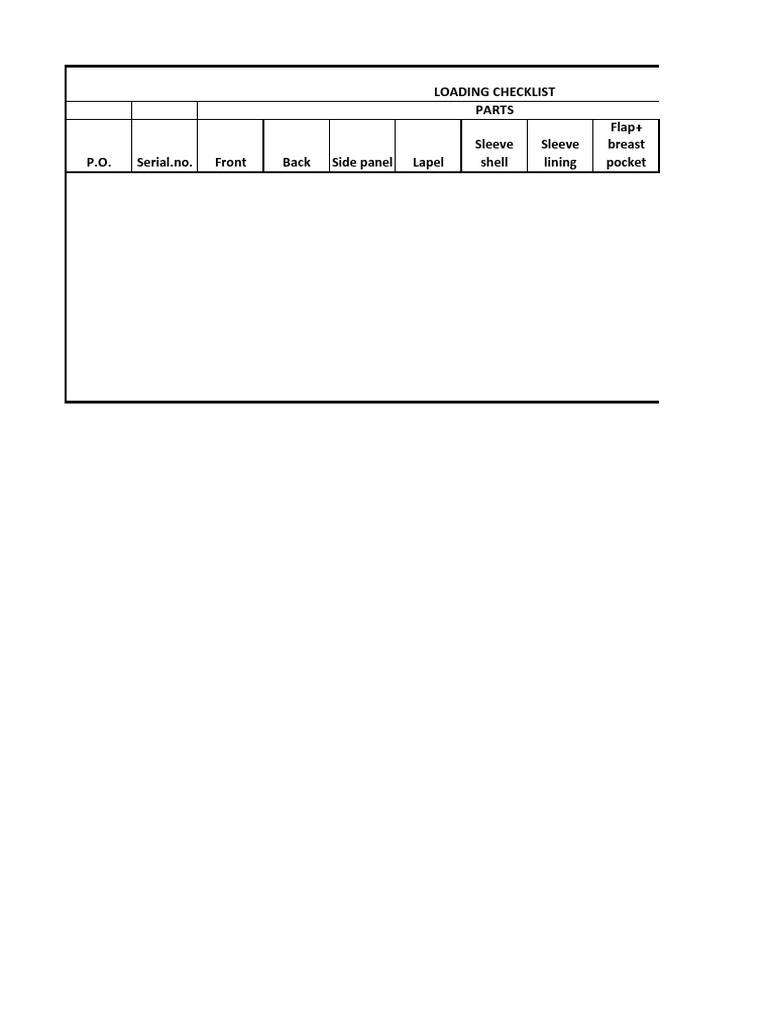 Loading Checklist | PDF