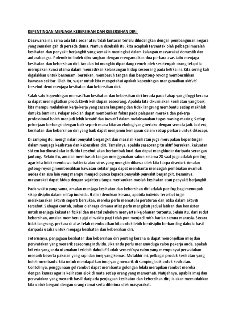 Karangan BM (Kesihatan) | PDF