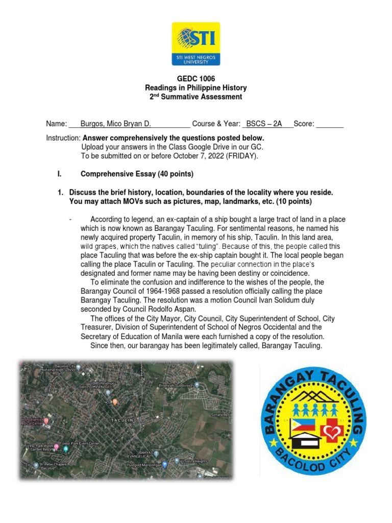 GEDC 1006 STI WNU 2nd Summative Assessment | PDF