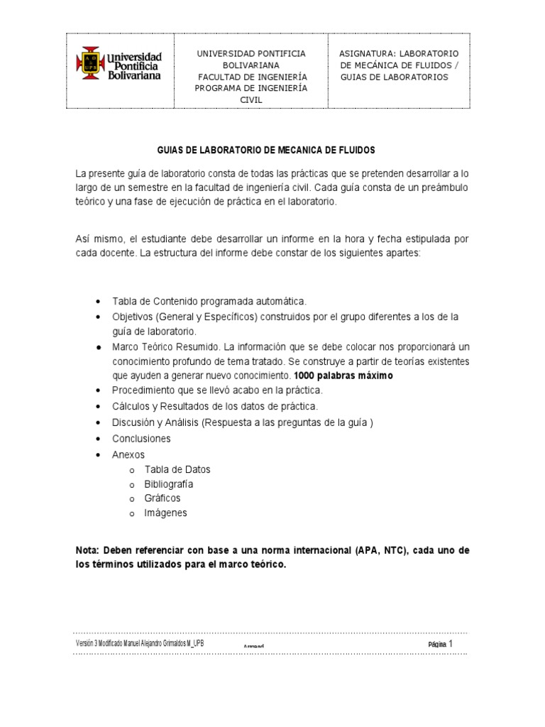 Guías de Laboratorio Mec Fluidos | PDF | Densidad | Viscosidad