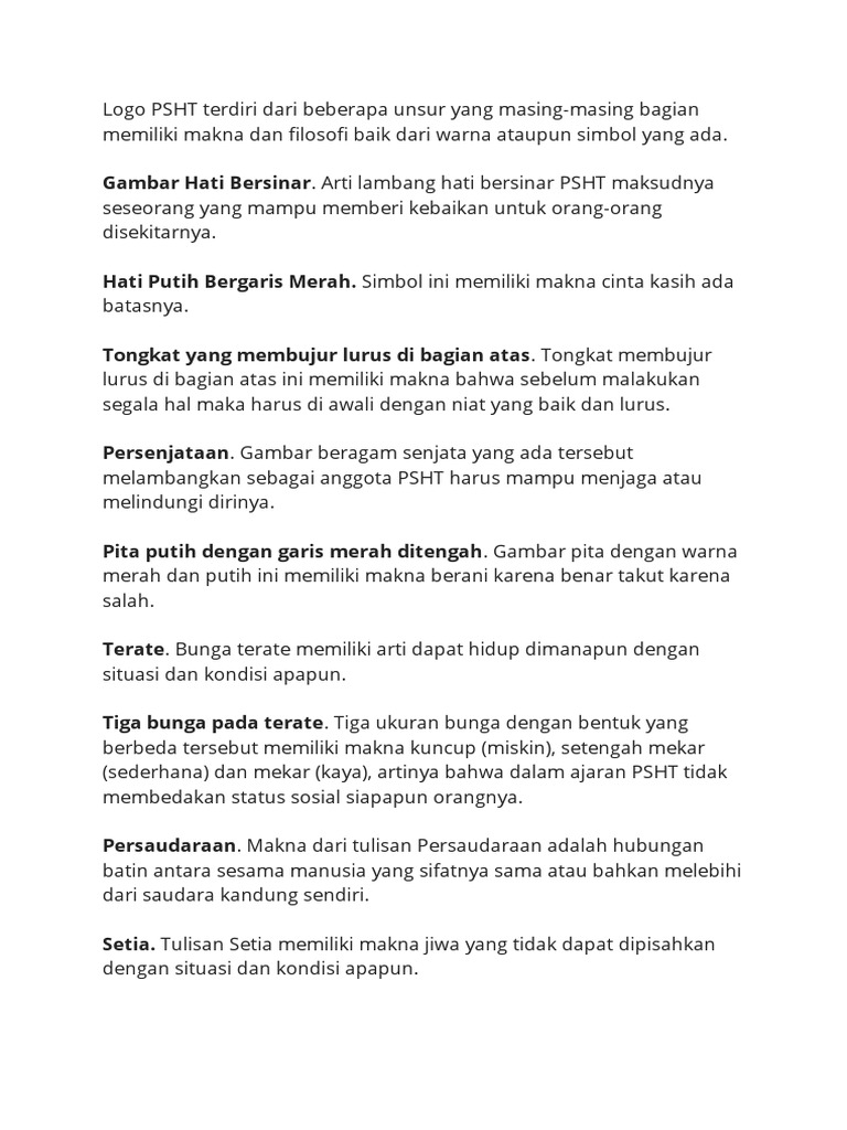 Arti Lambang PSHT | PDF