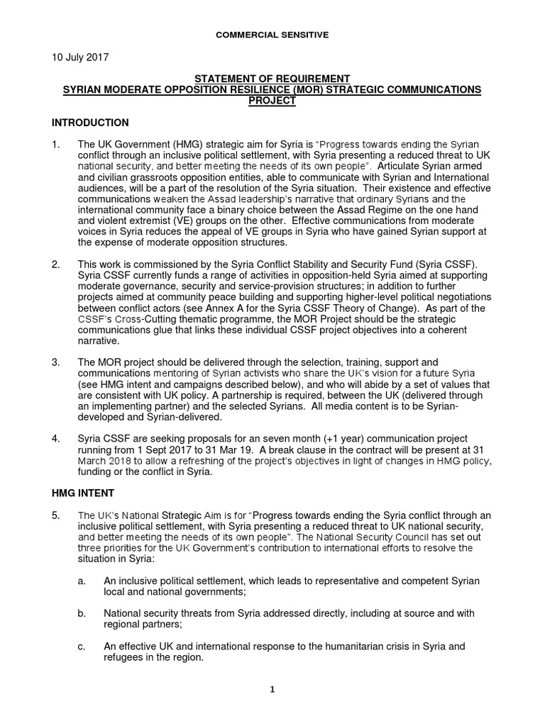 02 Itt1836 Sor Syria Resilience Stratcom Project v10 Final | PDF ...