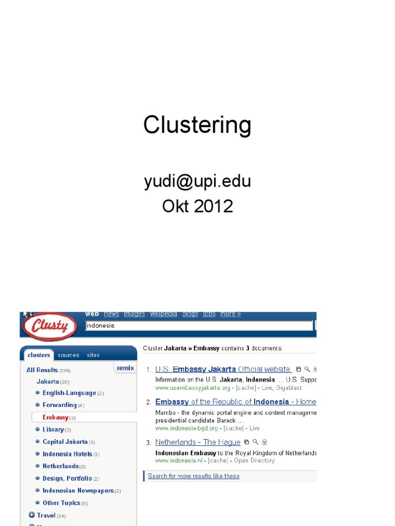 Clustering | PDF | Metode & Bahan Ajar
