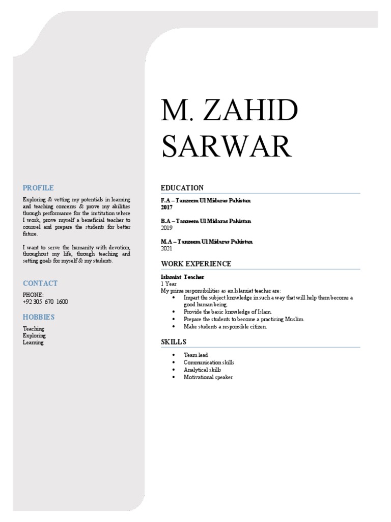 M. Zahid Sarwar | PDF
