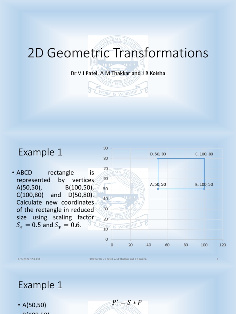 3 2 2d Transformations Examples Pdf Geometry Euclidean Geometry