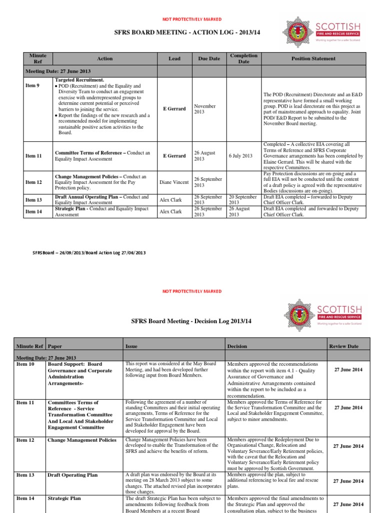 Action Decision Log Template | PDF | Environmental Impact Assessment ...