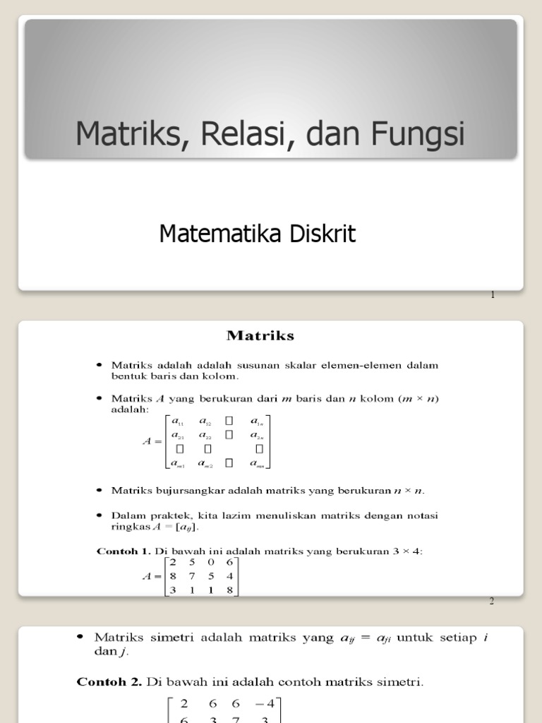 Matriks, Relasi, Dan Fungsi | PDF