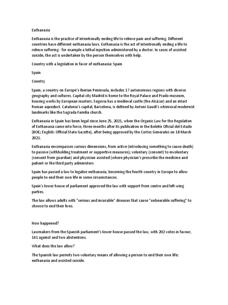 Euthanasia's Project | PDF | Medicine | Justice