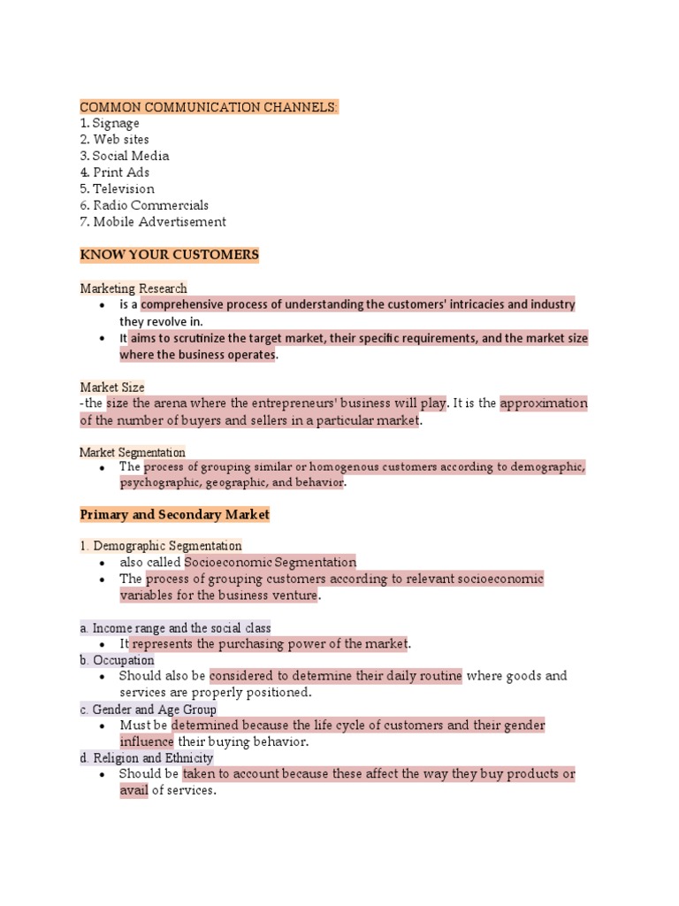 Common Communication Channels | Download Free PDF | Market Segmentation ...