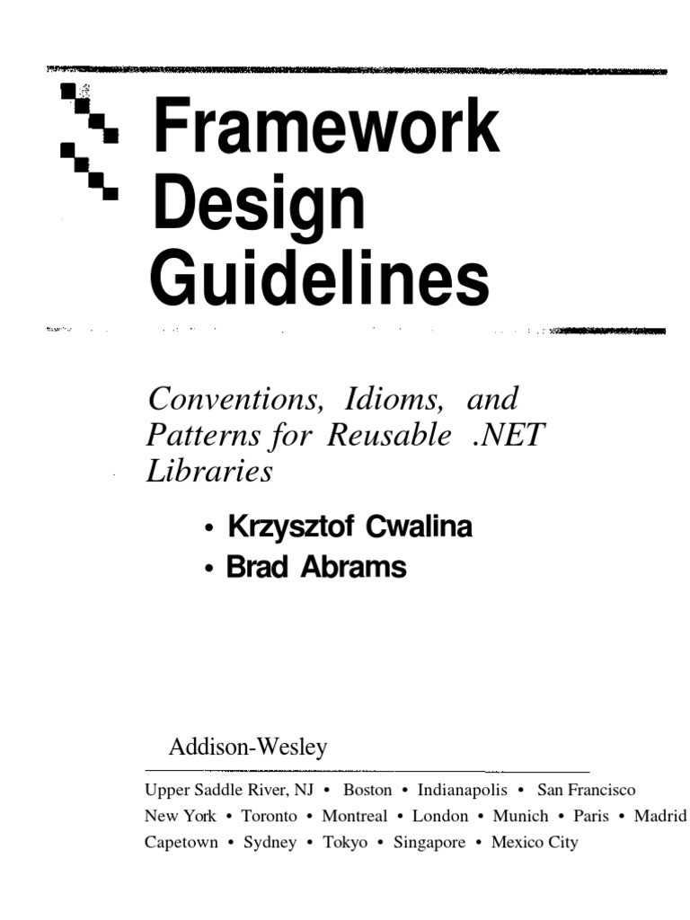 Framework Design Guidelines | PDF | Class (Computer Programming) | Parameter (Computer Programming)
