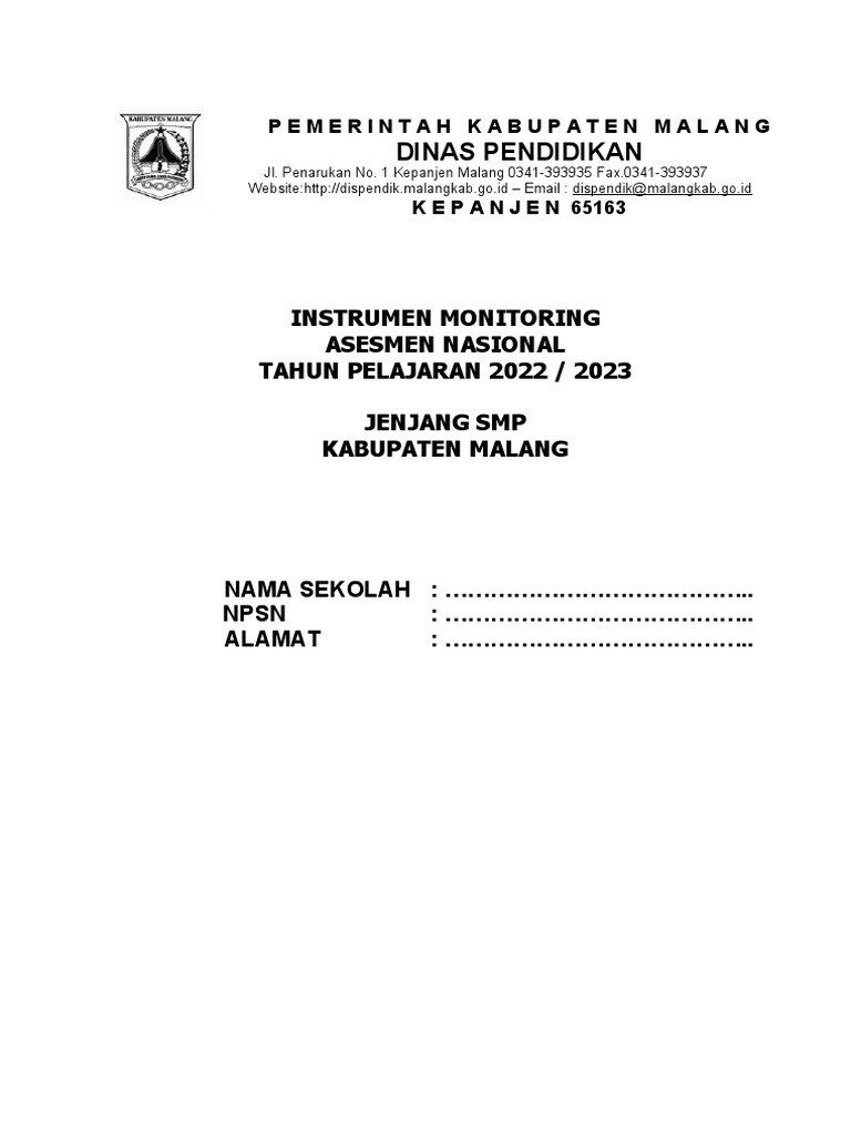 Instrumen Monev AN 2022-1 | PDF