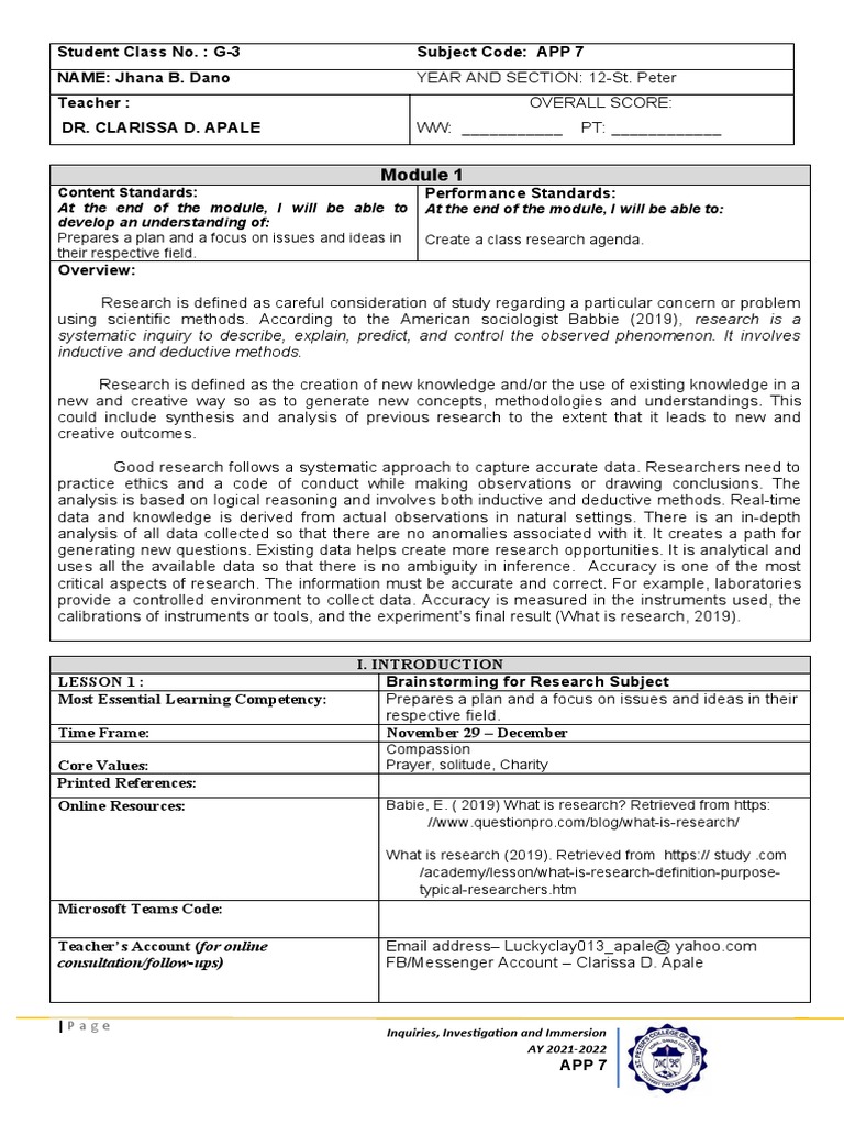 3is MODULE 1 | PDF | Inductive Reasoning | Sampling (Statistics)