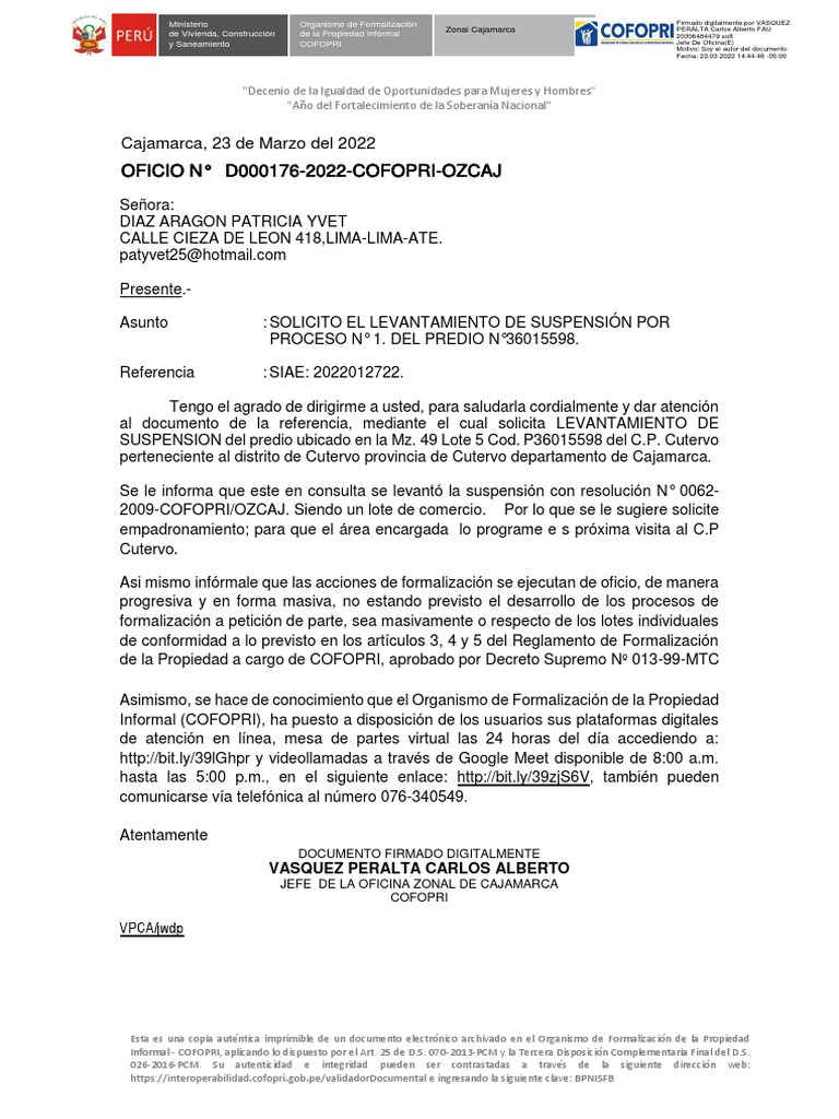 Oficio 000176 2022 Ozcaj | PDF