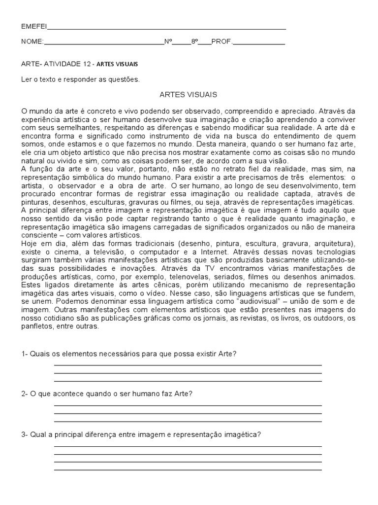 Ler o Texto e Responder As Questões | PDF