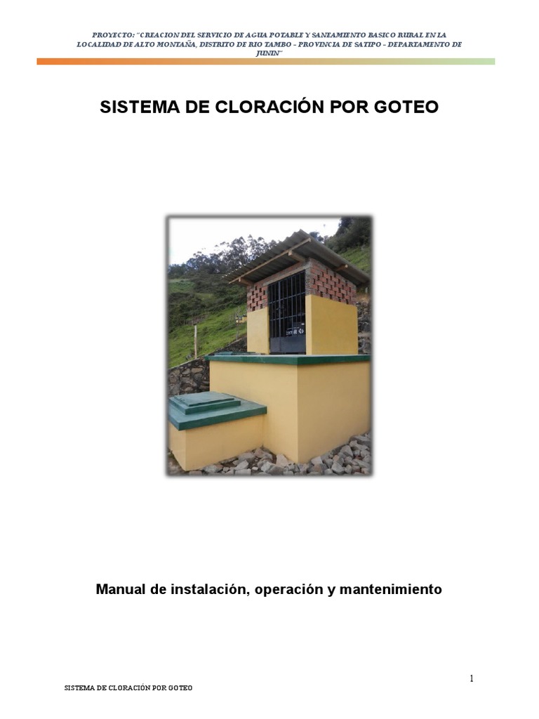 02manu 1.doc 02 Manual O&m Sistema de Cloracion Por Goteo Am | PDF | Agua | Cloro
