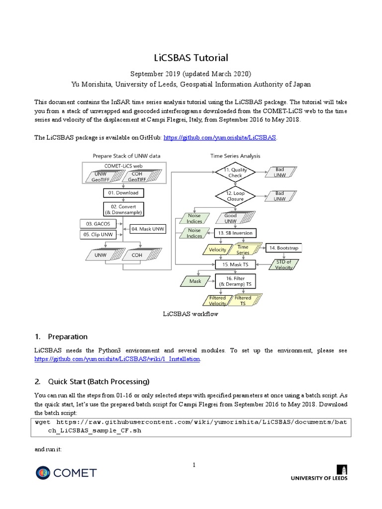 LiCSBAS InSAR Time Series Tutorial | PDF | Computing | Computer Science