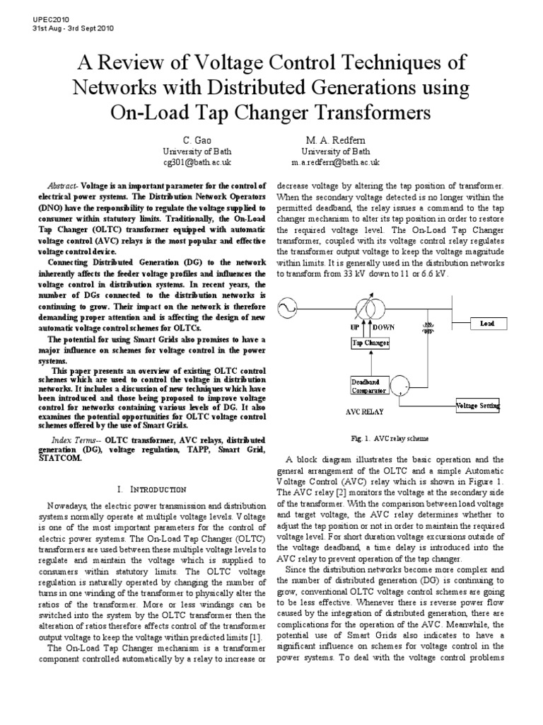 A Review of Voltage Control Techniques of Networks With Distributed ...