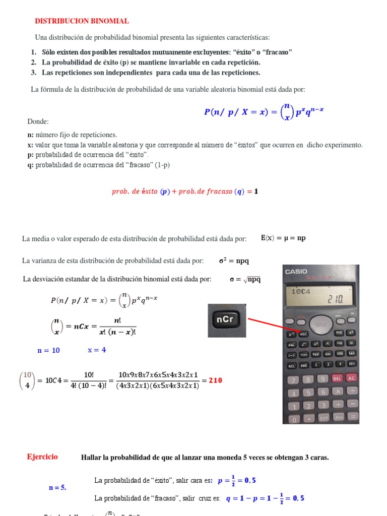 Distribucion Binomial | PDF | Distribución de probabilidad | Modelos ...