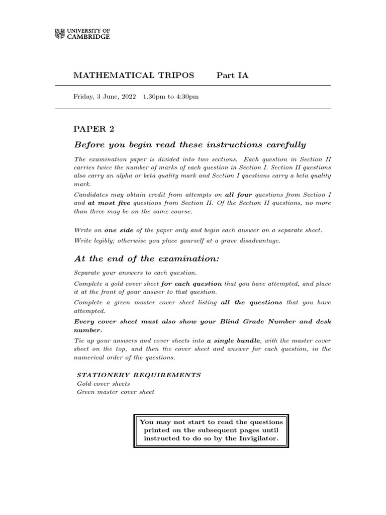 IB Paper 2 2022 Differential Equationss | PDF | Equations | Random Variable