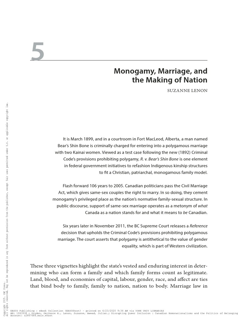 Lenon, Monogamy, Marriage and The Making of A Nation | PDF | Polygamy ...