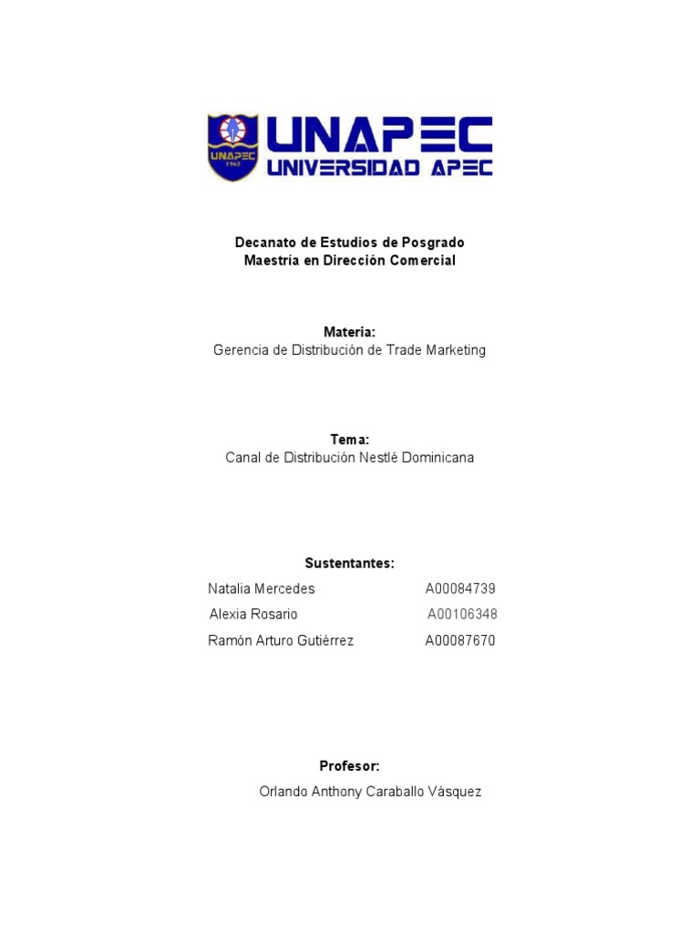 Canal de Distribucion - Nestle Dominicana | PDF | Supermercado ...