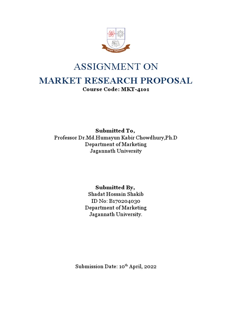 Market Research Proposal Assignment | PDF | Survey Methodology ...