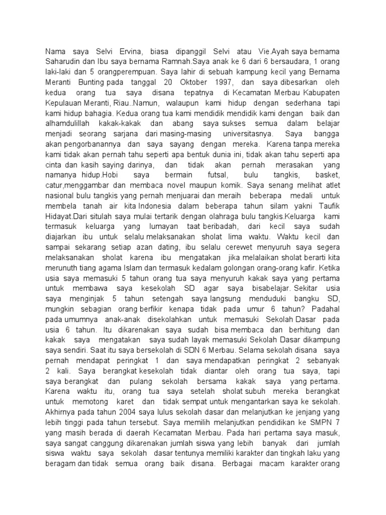 Contoh Biografi Diri Sendiri Pribadi Ii Pdf Convert Pdf