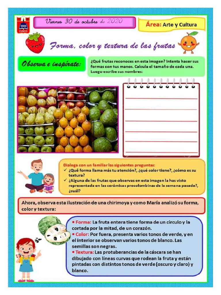 Arte y Cultura - Forma, Color y Textura de Las Frutas | PDF