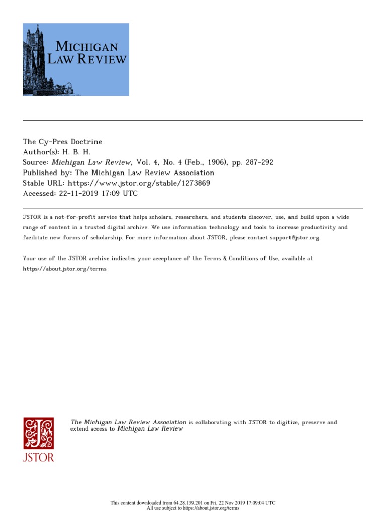 The Cy Pres Doctrine | PDF