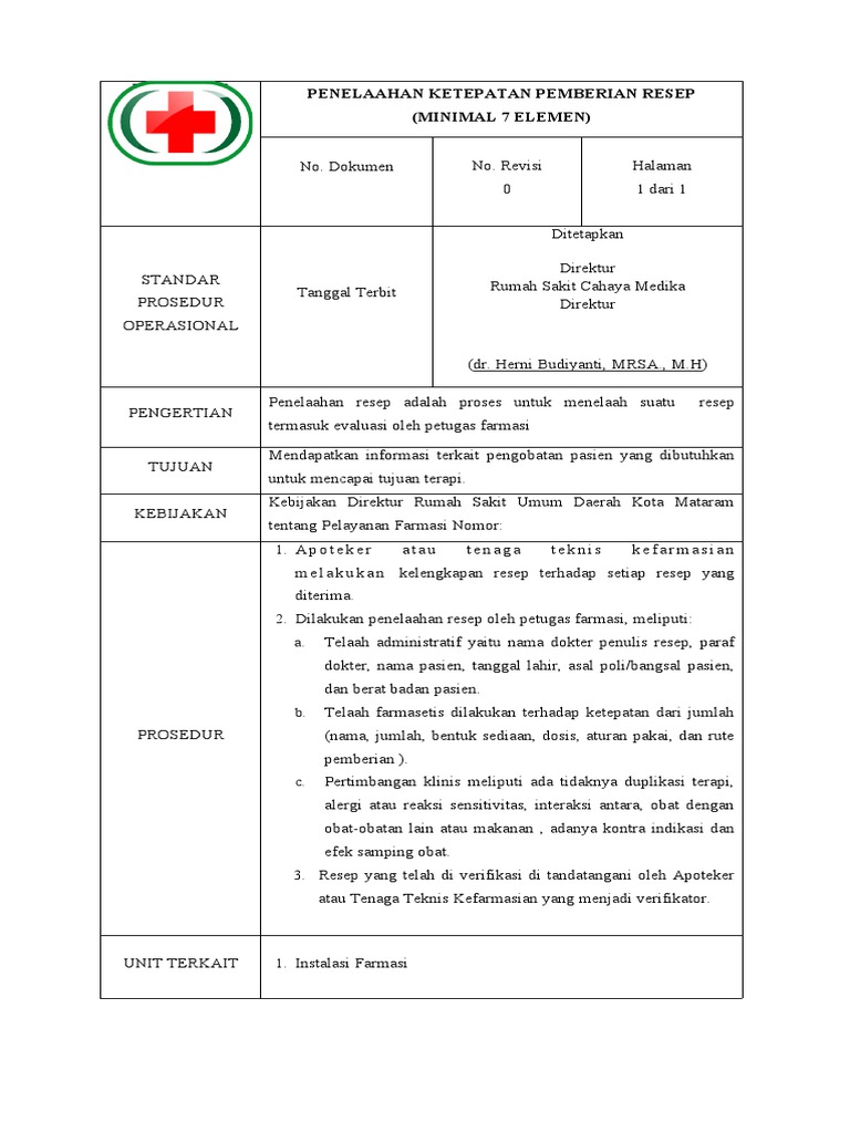 Sop Telaah Resep | PDF
