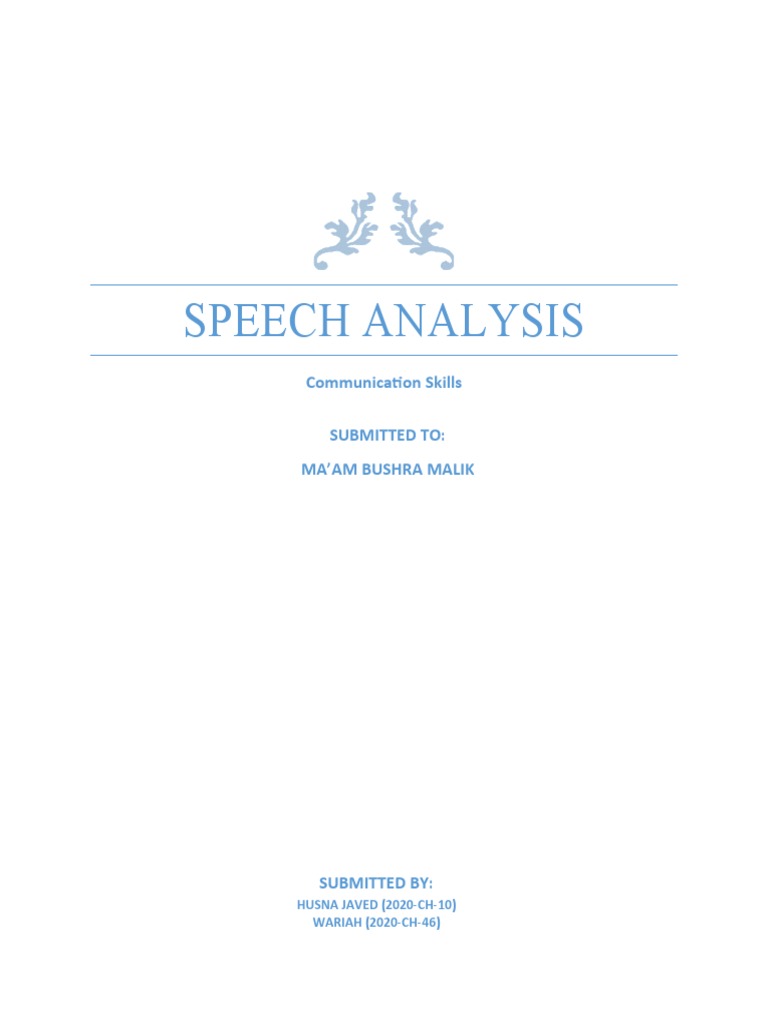 Speech Analysis | PDF | Body Language | Linguistics