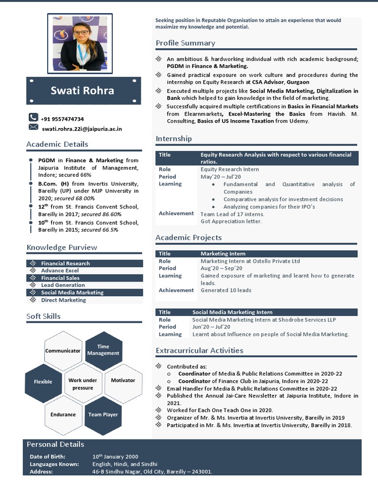 Swati Rohra Resume | PDF