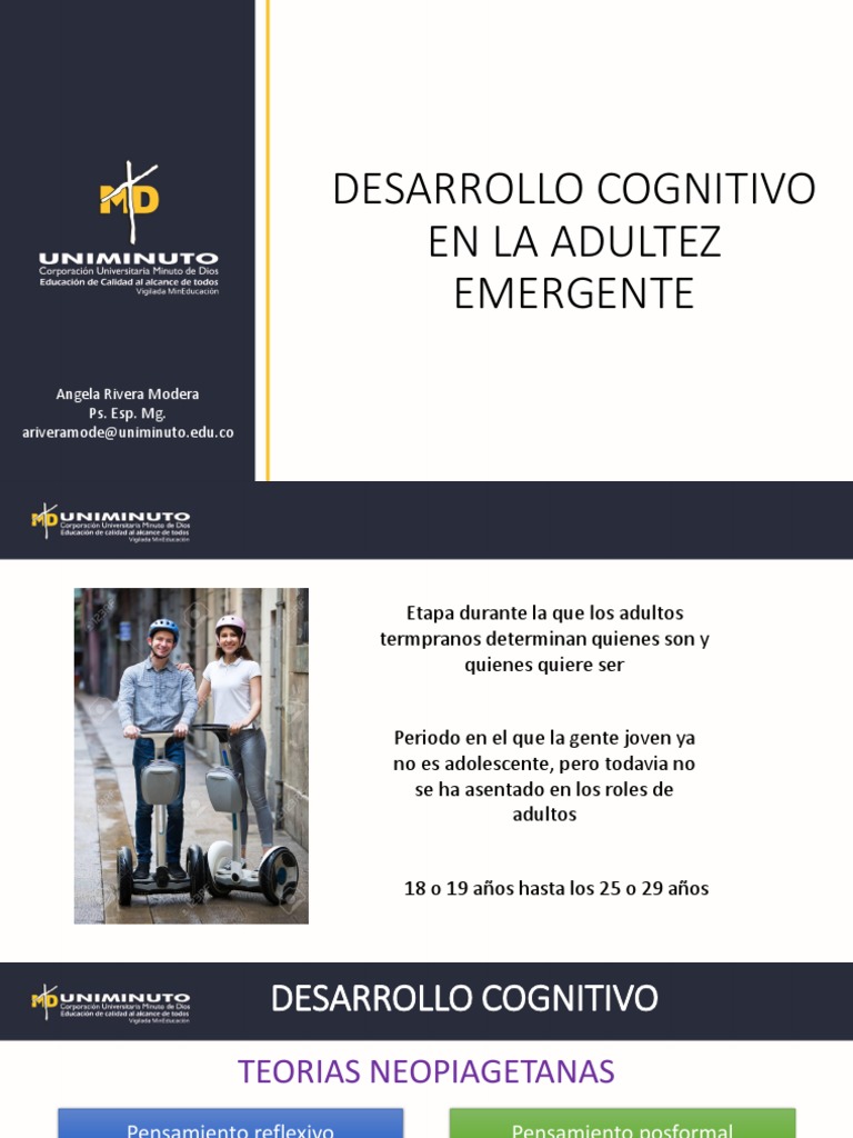 Desarrollo Cognitivo en Adultez Emergente | PDF | Adultos | Desarrollo cognitivo