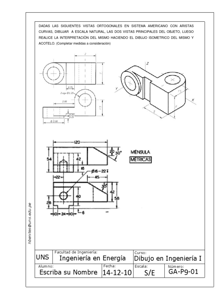 Practica 9 Dibujo Isometrico | PDF