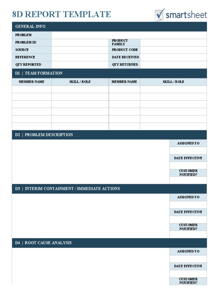 8D Report Template Overview | PDF