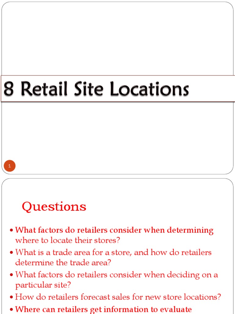Retail Site Location - II | PDF | Retail | Geographic Information System