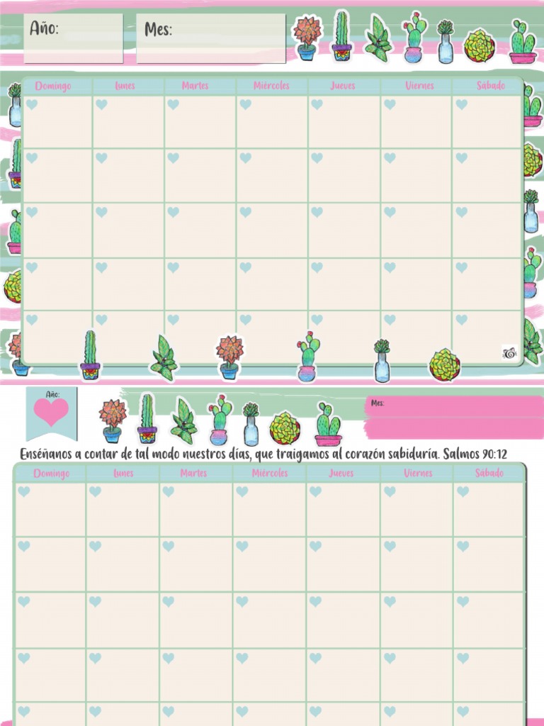 Planner Cactus Gratis | PDF