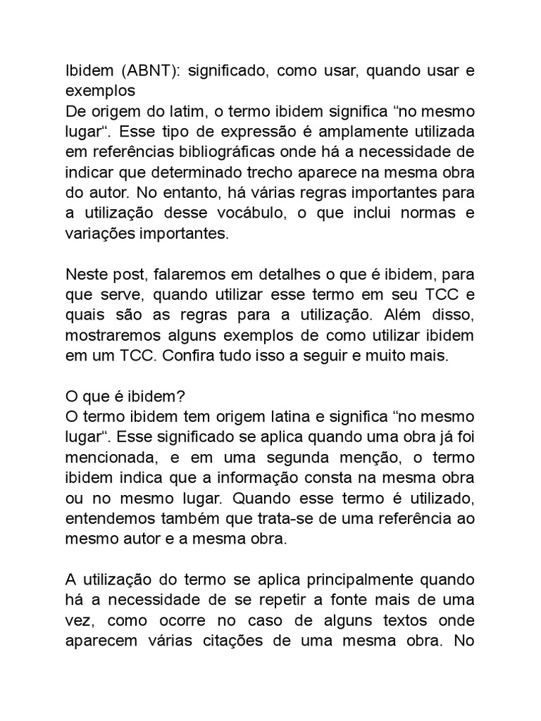 Ibidem | PDF | Citação | Autor
