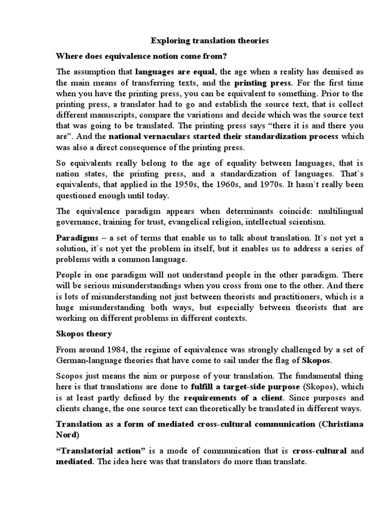 Exploring Translation Theories | PDF | Translations | Theory